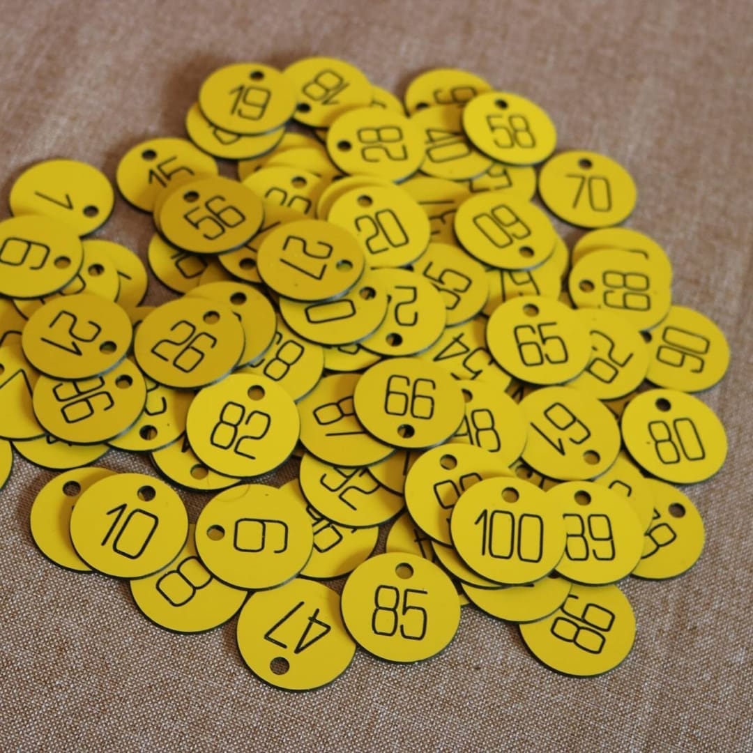 Set of 100x3cm CNC Engraved Number Discs, Table, Tags, Locker ...